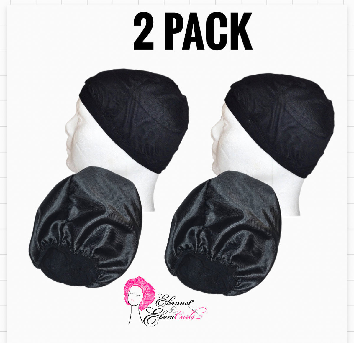 2 Pack Satin Lined Wig Caps – Ebonnet® by EboniCurls®